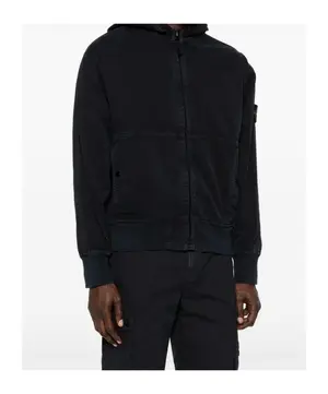 Stone Island Hooded Zip Sweatshirt - Blue