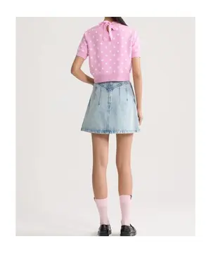 PATOU High-waist A-line Denim Mini Skirt