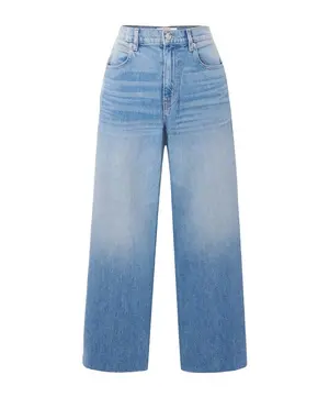 SLVRLAKE Grace Cropped High-rise Wide-leg Jeans - Blue