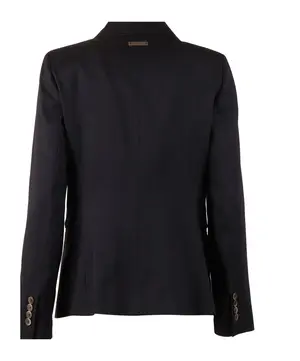 Peserico Double-breasted Peak Lapel Blazer - Black