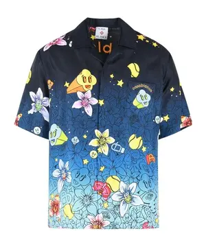 Casablanca Graffiti Repeat Satin Shirt