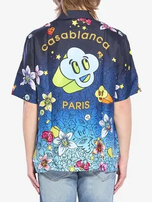 Casablanca Graffiti Repeat Satin Shirt