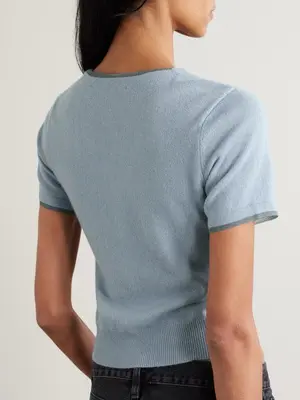 FRAME Short-sleeved Cashmere Cardigan