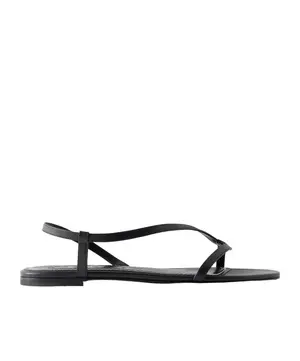 Staud Louden Leather Open Toe Sandals With Back Strap