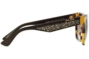 Miu Miu Logo Embellished Sunglasses - Brown