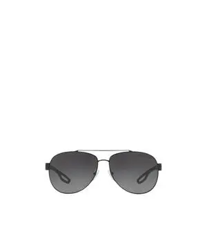 Prada Aviator Sunglasses With Logo Detail - Black