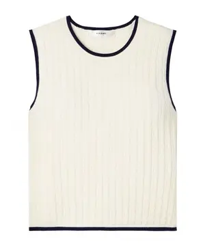 FRAME Cable Knit Vest - Ivory