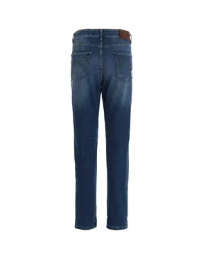 Brunello Cucinelli Distressed Straight-leg Jeans - Blue