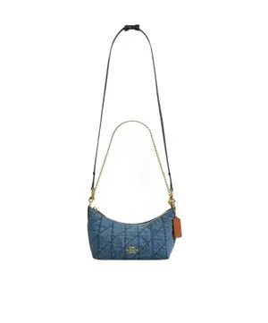 COACH Caitlin Quilted Shoulder Bag - Gold/indigo