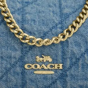COACH Caitlin Quilted Shoulder Bag - Gold/indigo
