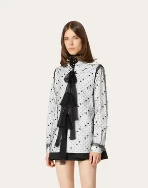 Valentino Garavani Lace Overlay Cotton Shirt
