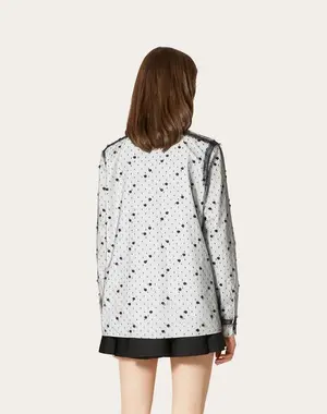 Valentino Garavani Lace Overlay Cotton Shirt