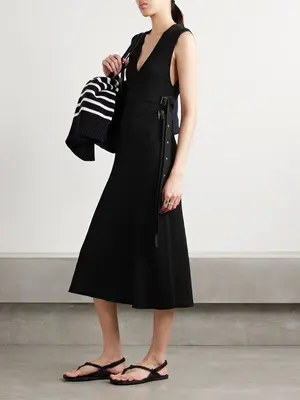 Proenza Schouler Madeline Ribbed Knit Dress With Double Belt