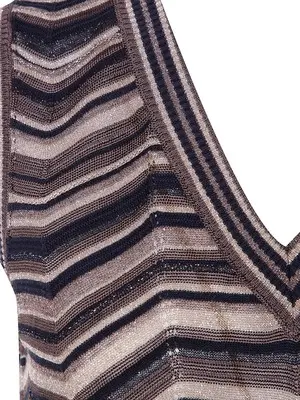 D.exterior Chevron V-neck Knitted Sleeveless Top