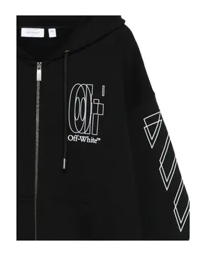 Off-White Logo Print Zip Hoodie
