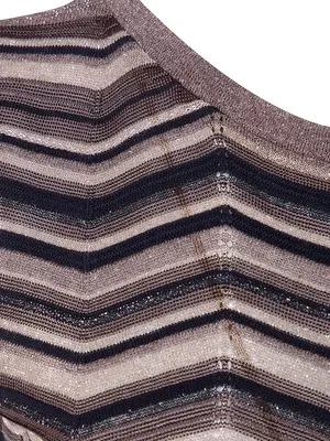 D.exterior Metallic Chevron Knit Top - Chocolate