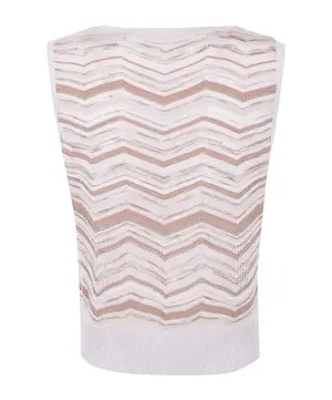D.exterior Sleeveless Knitted Top With Chevron Pattern - Shell
