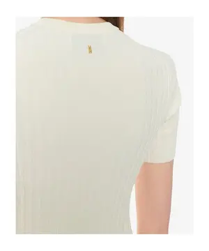Ami Ribbed Short-sleeve Knit Top