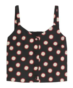 IBLUES Printed V-neck Spaghetti Strap Top