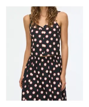 IBLUES Printed V-neck Spaghetti Strap Top