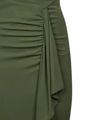 Max Mara Sleeveless V-neck Draped Midi Dress - No