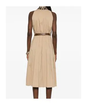 Max Mara Embellished Collared Sleeveless Dress