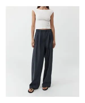 ST. AGNI Striped Wide Leg Trousers