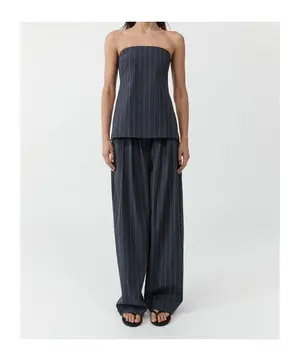 ST. AGNI Striped Wide Leg Trousers
