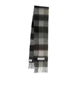 Acne Studios Checked Alpaca Blend Scarf - Black