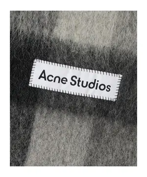 Acne Studios Checked Alpaca Blend Scarf - Black