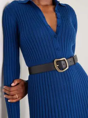 Gabriela Hearst Simone Textured-leather Belt - Black
