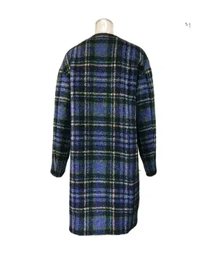 Moschino Single-breasted Checked Coat