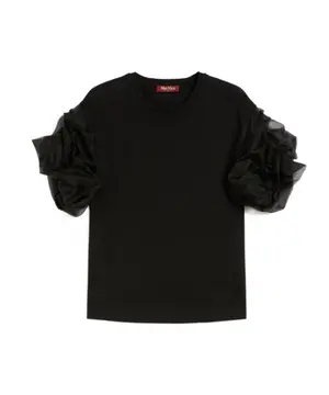 Max Mara Silk Organza Sleeve T-shirt - Black