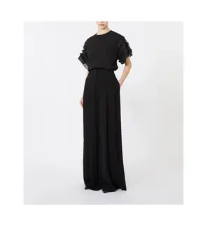 Max Mara Silk Organza Sleeve T-shirt - Black