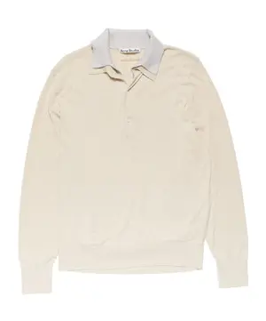Acne Studios Layered Collar Long Sleeve Jumper - Beige/gray