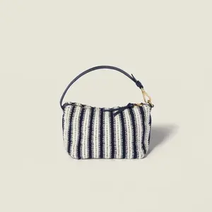 Miu Miu Crochet And Leather Pouch - Black