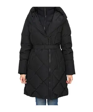 Mackage Long-sleeved Quilted Down Jacket With Belt