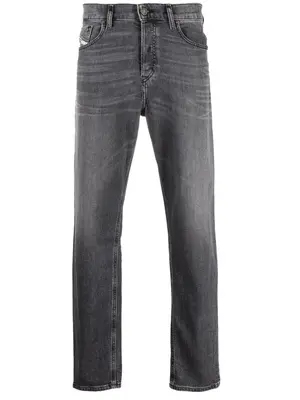 DIESEL® Faded Straight-leg Jeans - Black