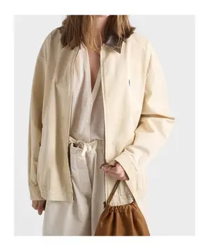 Prada Embroidered Garment-dyed Old Gabardine Blouson Jacket - Yellow