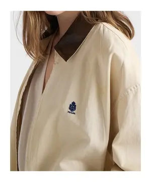 Prada Embroidered Garment-dyed Old Gabardine Blouson Jacket - Yellow
