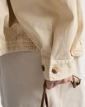 Prada Embroidered Garment-dyed Old Gabardine Blouson Jacket - Yellow