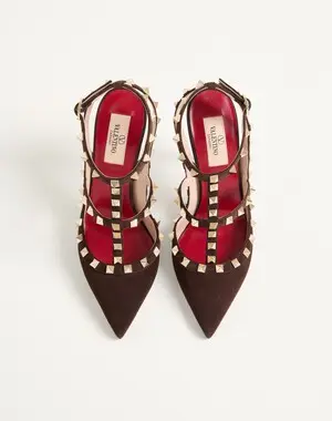Valentino Garavani Rockstud Suede Pumps 100mm - Ebony