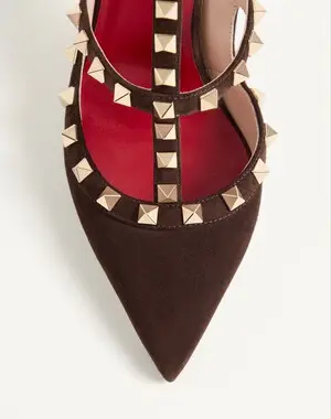 Valentino Garavani Rockstud Suede Pumps 100mm - Ebony
