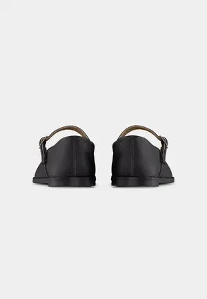 Max Mara Square-toe Mary Jane Flats With Adjustable Buckle - Black