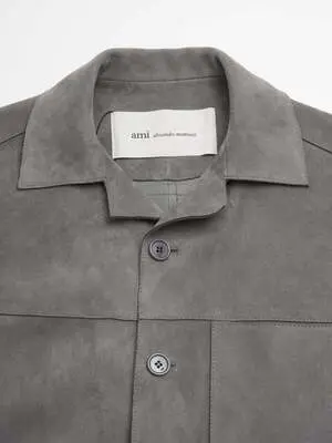 AMI Paris Suede Shirt Jacket - Gray
