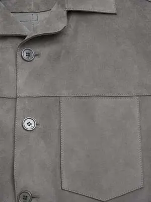 AMI Paris Suede Shirt Jacket - Gray