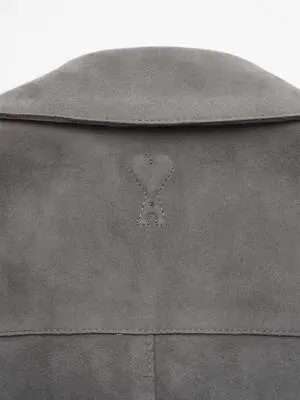AMI Paris Suede Shirt Jacket - Gray