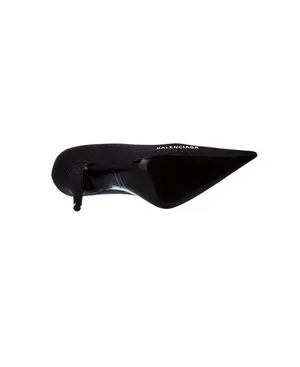 Balenciaga Logo Pointed High Heels - Black/white