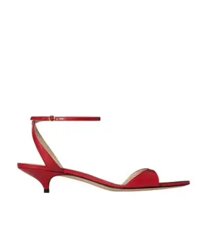THE ROW Vika Ankle-strap Kitten Heels - Lacquer Red