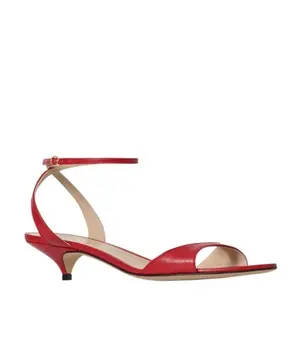 THE ROW Vika Ankle-strap Kitten Heels - Lacquer Red